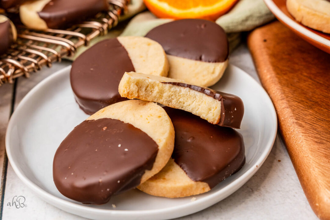 Chocolate Orange Shortbread Cookies - Accidental Happy Baker